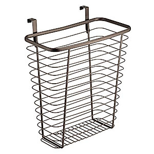 iDesign Steel Over-The-Cabinet Waste Basket or Storage Bin, The Axis Collection, 7.1" x 12.2" x 14.2", Bronze