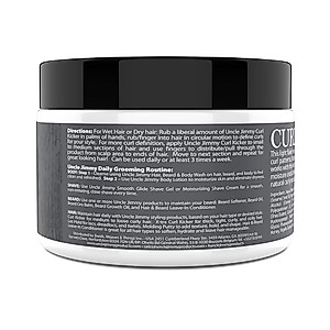 Uncle Jimmy Curl-Kicker Hair Cream for Men - Medium Hold Forming Cream - Flake Free Hair Styling Cream with Black Seed Oil and Honey 8 Fl Oz
