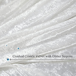 YINFUNG Boho Duvet Cover Velvet Queen Ivory Cream Luxury Crushed Crinkle Velvet Cotton Winter Sequin Glossy Sparkle Glitter Girl Starry Vibrant Textured 90×90 Bedding Set