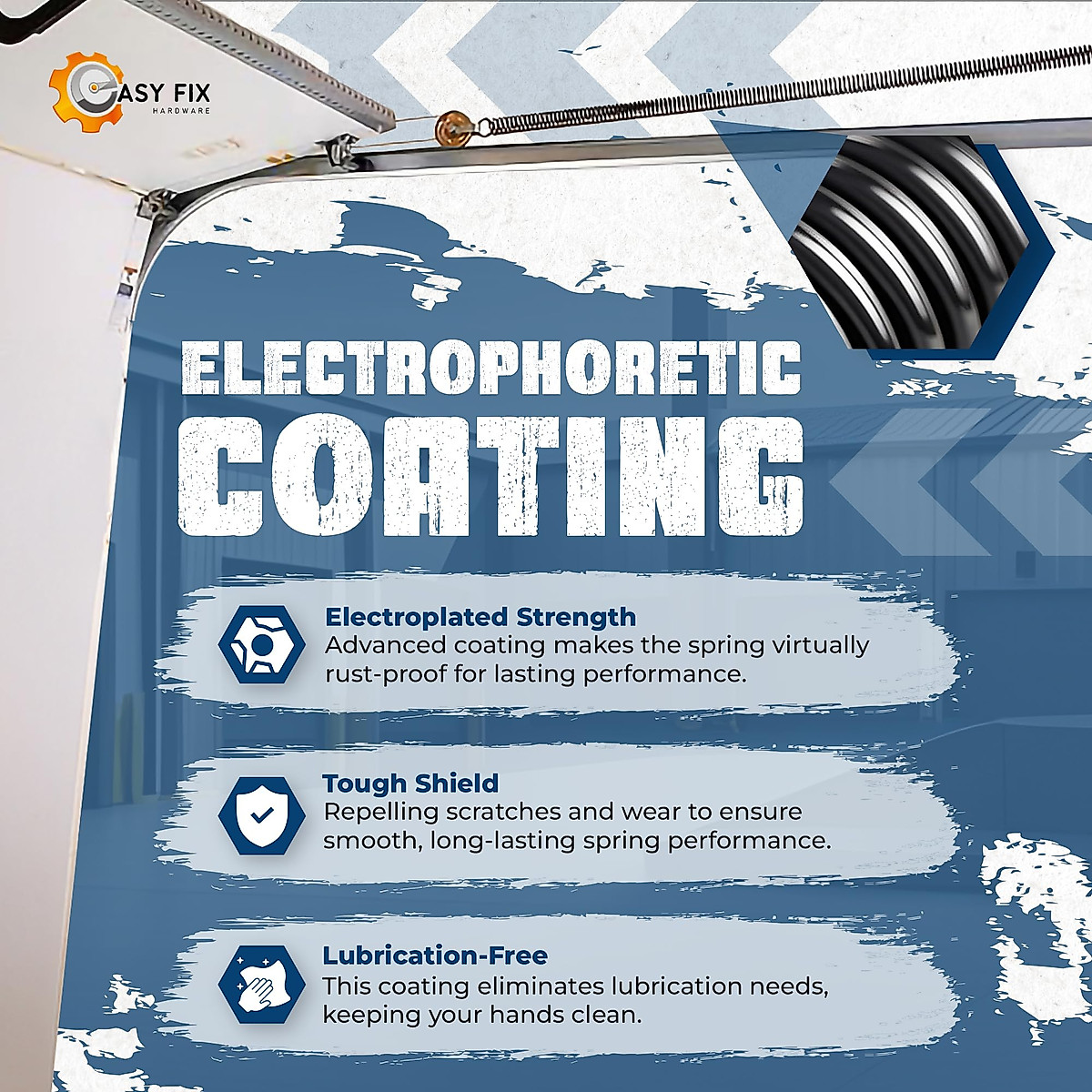 Easy Fix Hardware 180 lb. Heavy-Duty Double-Looped Garage Door Extension Spring (2-Pack) - Gold | Springs for Overhead Garage Door Hardware Repair | Minimum 30,000 Cycles for 7' Feet Garage Door