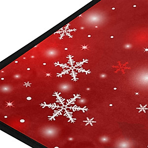 Kitchen Rugs Christmas Tree Snowman Design Non-Slip Soft Kitchen Mats Bath Rug Runner Doormats Carpet for Home Decor, 39" X 20"