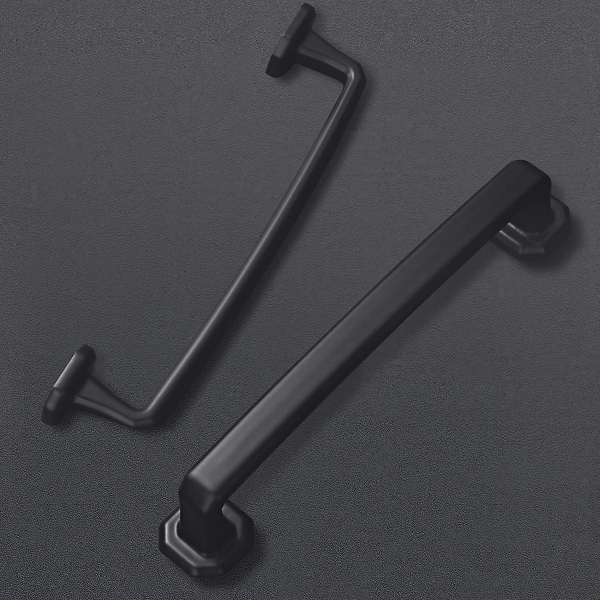 Estmoon 10 Pack Cabinet Handles Black, 5 Inch(128mm) Hole Centers Solid Cabinet Pulls Matte Black Unique Arch Drawer Pulls Cabinet Hardware, Kitchen Cabinet Handles for Cabinets Drawers Cupboards