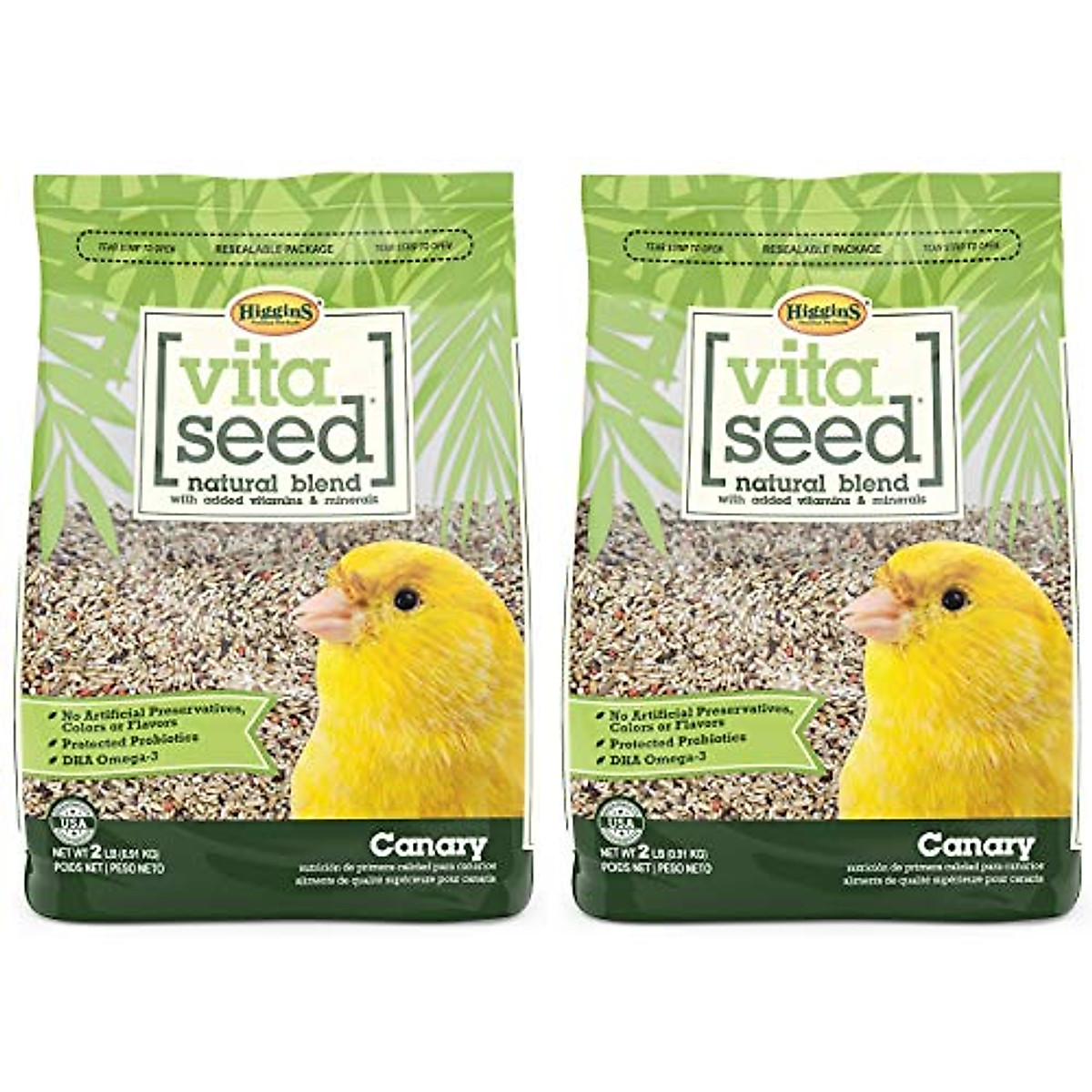 Higgins 2 Pack of Vita Seed Natural Blend Canary Food, 2 Pounds Each