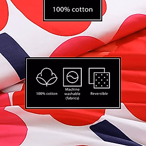 Marimekko - Queen Comforter Set, Cotton Bedding with Matching Shams, Lightweight Home Decor for All Seasons (Unikko Red, Queen)