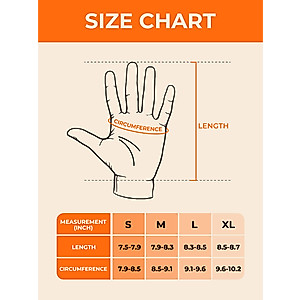 ORORO Heated Mittens for Women and Men, Rechargeable Heated Gloves for Skiing Hiking and Arthritic Hands (Black & Orange,S)