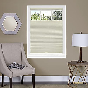 Cordless Cellular Pleated Window Shades - 29 Inch Width, 64 Inch Length - Alabaster - Light Filtering Top-Down Honeycomb Pull Down Blinds for Windows and Skylights by Achim Home Decor