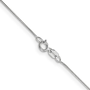 14k White Gold 0.50mm Box Chain Necklace Fine Jewelry For Women Gifts For Her, 24"