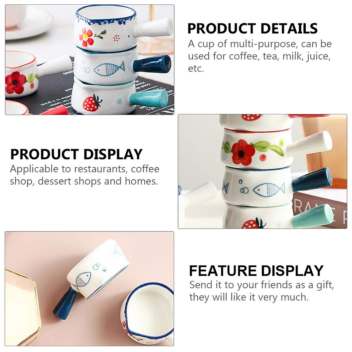 Cabilock Mini Creamer Jugs Ceramic Milk Pan Kitchen Cooking Pan Pot Stewpan Baby Food Saucepan Open Saucepan Enamel Spouted Milk Pot Milk Pan Saucepan Warmer Dipping Dishes Bowl