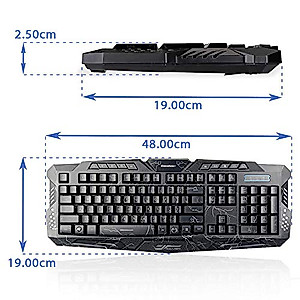 FAIYIWO Excelvan M-200 3 Colors Backlight Wired Gaming Keyboard Fire Cracks FAIYIWO