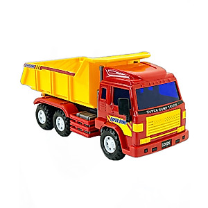Big Daddy Trucks- Medium Sized Big rig Friction Powered Dump Truck with Large Space in The Back Colors May Vary