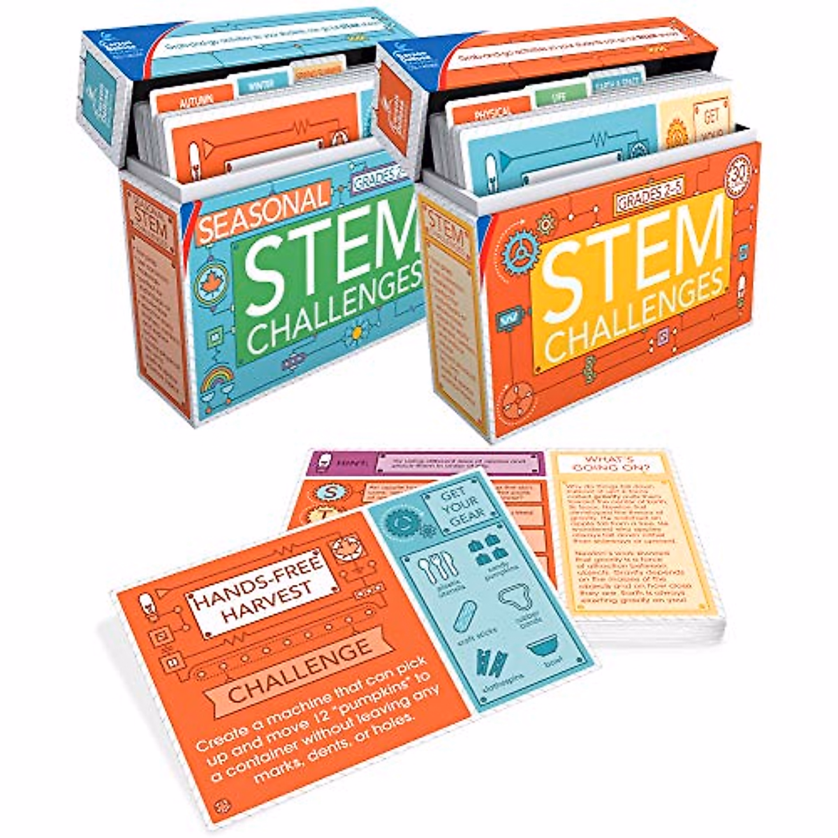 Carson Dellosa Stem Challenges Learning Cards Bundle, 2 Hands-On Science Kits for Kids Ages 8-12, 60 Stem Projects, Educational Science Kits, Stem Education Kit for Homeschool or Classroom