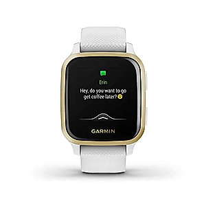 Garmin Venu Sq, GPS Smartwatch with Bright Touchscreen Display, Up to 6 Days of Battery Life, Light Gold and White (Renewed)