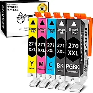 Smart Ink Compatible Ink Cartridge Replacement for Canon PGI 270 XL CLI 271 XL PGI-270XL CLI-271XL 5 Pack (PGBK & BK/C/M/Y) for PIXMA MG5720 MG5721 MG5722 MG6820 MG6821 MG6822 TS5020 TS6020