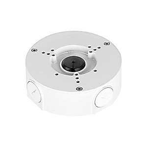 Lorex Outdoor Security Camera Junction Box, Waterproof Electrical Box for Mounting Bullet or Dome Surveillance Cameras, 3 Screw Base, Round, White