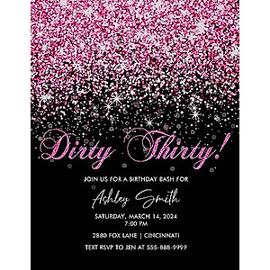Birthday Party Invitation Milestone Birthday Dirty Thirty 16 21 30 40 50 60 70 80