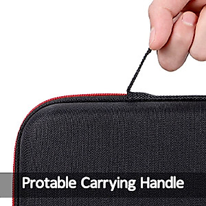 Vaguelly Wireless Microphone Case: Hard EVA Case for Handheld Microphone Dual Mic Bag Microphone Hard Carrying Travel Case, Black,Red, 30x15cm
