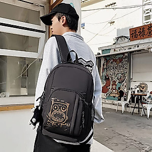 Y2K Backpack with Cute Gorilla Plush Pendant Aesthetics Grunge School Stationary Preppy Indie Laptop Bookbag (Black)