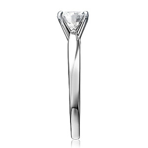 The World Jewelry Center .925 Sterling Silver Rhodium Plated Wedding Engagement Ring - Size 8