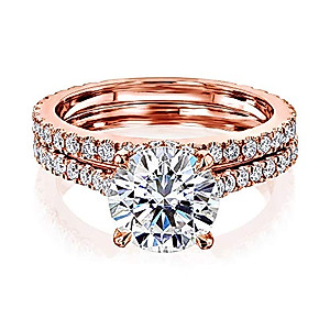 Kobelli 2ct Round Moissanite Fancy Hidden Halo Set - white-gold / 7.0 G-H