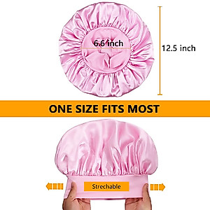 4Pcs Silk Bonnet Satin Bonnet，Hair Bonnets for Sleeping Long Hair Silk Hair Warp for Women Soft Wide Band Night Sleep Cap for Girls Kids