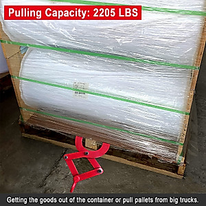 Pallet Puller 1T/2205lbs Capacity Heavy Duty Steel Single Scissor for Pulling Pallets, Woods and Other Things Easily, 5.5 Inches Bigger Jaw Opening Pallet Grabber