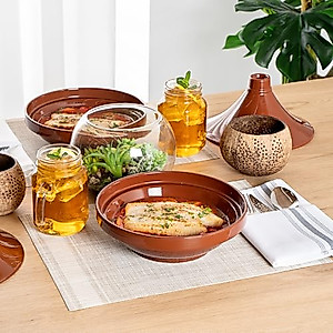 Restaurantware-Terra Tek 26 Ounce Terracotta Tagine Pots, 8 Microwavable Tagine Pots - Glazed Interior, Oven-Ready, Terracotta Serving Pots, Dishwashable, For Cooking And Serving