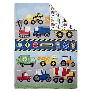 The Fun House Toddler 4pc Contruction Area Bed Set, Multicolor