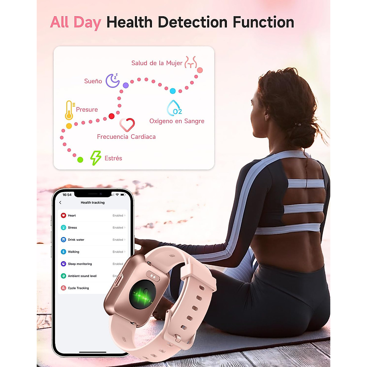 Smart Watch for Men Women(Call Receive/Dial), Alexa Built-in, 1.8" Touch Screen Fitness Tracker with Heart Rate Sleep Tracking, 100 Sports Modes, 5ATM Waterproof Smartwatch for Android iPhone, Pink