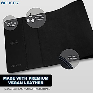 Wireless Charging Mouse Pad - Desk Pad with Wireless Charging - Mouse Pad Phone Charger - Wireless Charging Desk Pad - 15W Qi - iPhone 14 13 12 11 X 8 Samsung - Extra Large XL 31.49"x11.81"- Officity