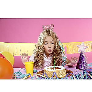 AOPRIE Birthday Crown Gold Birthday Queen Headband for Girl Birthday Tiara for Women Princess Crown Rhinestone Happy Birthday Hair Accessories