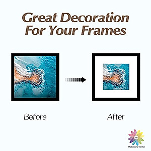 Mat Board Center, 12x12 White Mats for 8x8 Pictures - Acid Free, 4-ply Thickness, White Core, Bevel Cut - for Pictures, Photos, Framing - Pack of 12