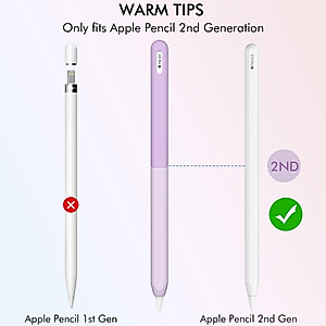 NIUTRENDZ Gradient Color iPencil Case for Apple Pencil 2nd Generation Case Silicone Protective Cover Sleeve Skin for Apple Pencil 2nd Gen (Apple Pencil 2nd Generation, Gradient Purple)