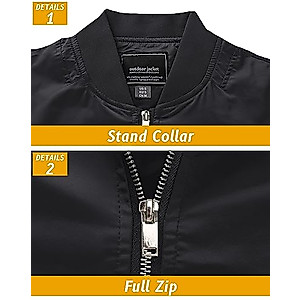 TACVASEN Men Black Jacket Casual Mens Jackets Casual Stylish Lightweight Mens Windbreaker Jackets Lightweight Track Jacket Men's Jacket