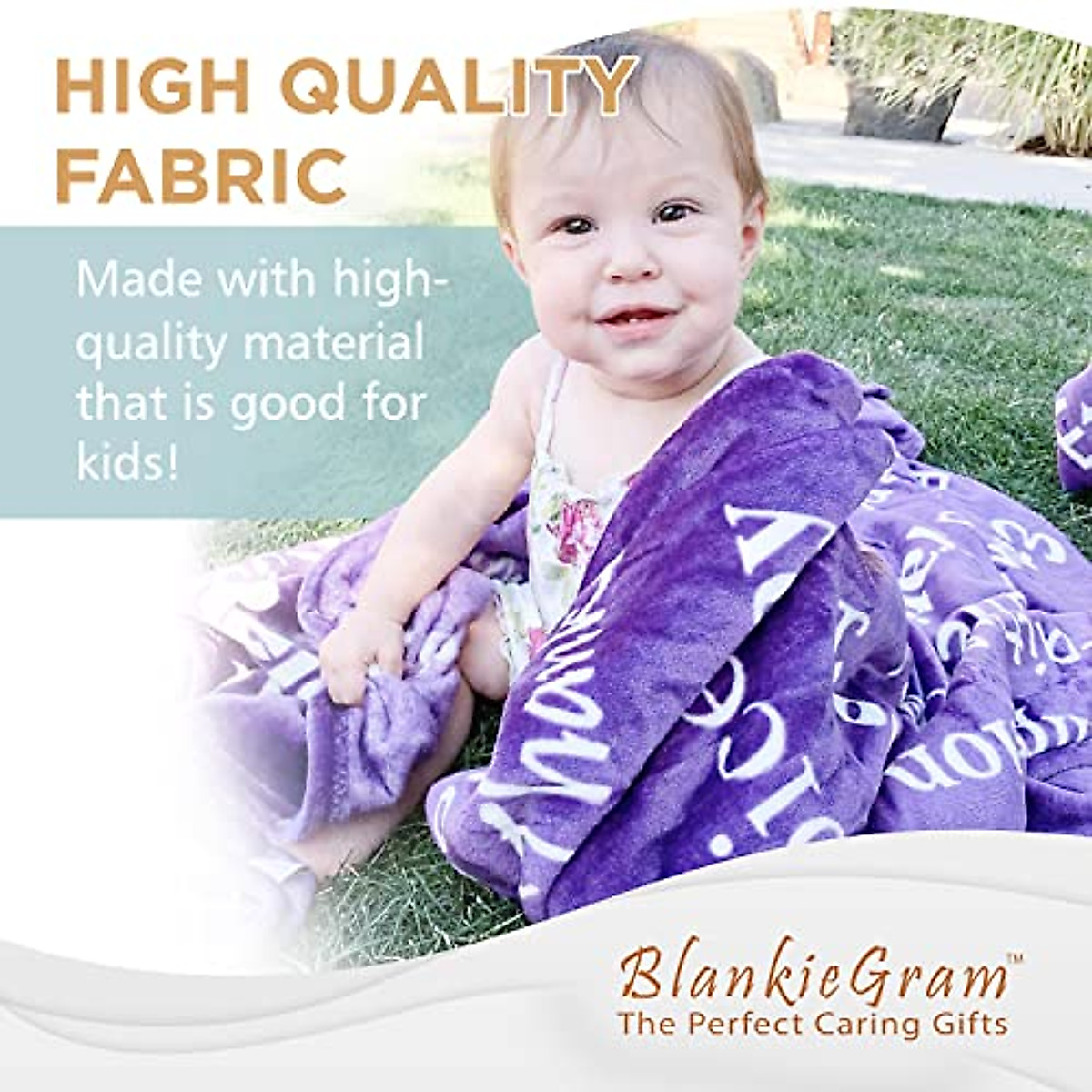 BlankieGram Christian Blanket - “Faith” Plush Throw Blanket - Inspired Gifts Ideas for The Entire Family, Comfort Gifts, Purple