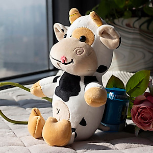 BSTSELER Cow Cattle Stuffed Animals Plush Toy 12" Large Milk Pillow Soft Cattle Plushies Cow Hug Pillow Stuffed Animals Doll for Boys and Girls (A: No Clothes)