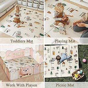 Baby Mat for Floor, 71" x 79" Large Foldable Foam Play Mat for Babies and Toddlers, Crawling Playmat, Reversible Waterproof Kids Play Mat, Play & Tummy Time, Indoor & Outdoor Use