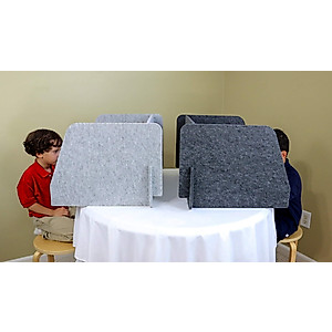 Acoustic Partition - Reduce Noise and Visual Distractions - Sound Absorbing Desk Divider - Desk Privacy Panel - Home Office - Classroom - Remote Learning - Sound Dampening (Gravel Grey)