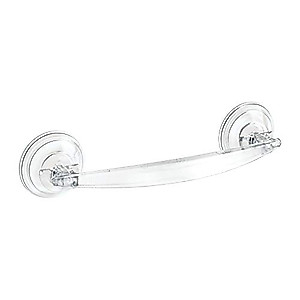 iDesign 52620 Plastic Power Lock Suction Towel Bar, Holder for Bathroom, Kitchen, Laundry Room, Mudroom, 11.2" x 5.65" x 2.35", Clear