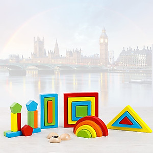 Montessori Toys for 2 Year Old Boys Girls Wooden Toys for Toddlers 1-3, 26 Pcs Wooden Stacking Toys for Preschool Kids