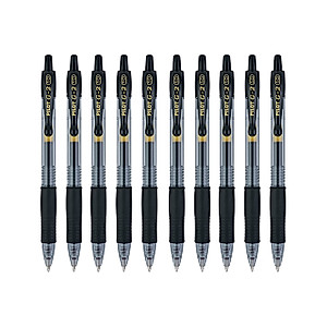 Pilot G2 Retractable Gel Ink Roller Ball Pens, Bold Point Black 10-PACK(31237)