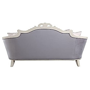 Acme Galelvith Fabric Upholstered Sofa with 5 Pillows in Gray