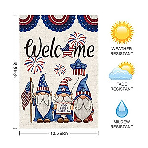 Gnome Seasonal Garden Flags, Small Welcome Gnome Garden Decor Yard Flag Set of 12 Double Sided Printed, Spring Easter Flags Decor for Outdoor Decorations,Holiday Garden Flags for All Seasons 12x18