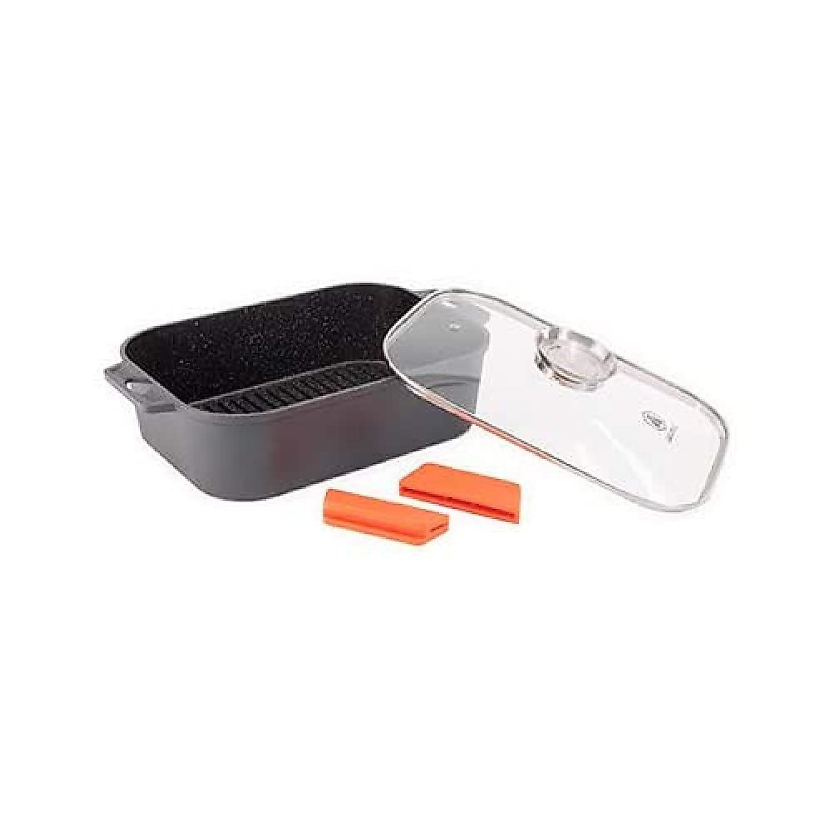 Laguiole 7-Quart Non-Stick Braiser - with Tight Fitting Lid, Removable Silicone Handles & Greblon Non-Stick Coating - Bottom Designed to Spread Liquid and Infuse Flavor - Oven Safe & Dishwasher Safe