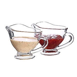 Crystal Gravy Boat - Pack of 2 - Gravy Server Sauce Boat - gravy saucer perfect party decorations dinner