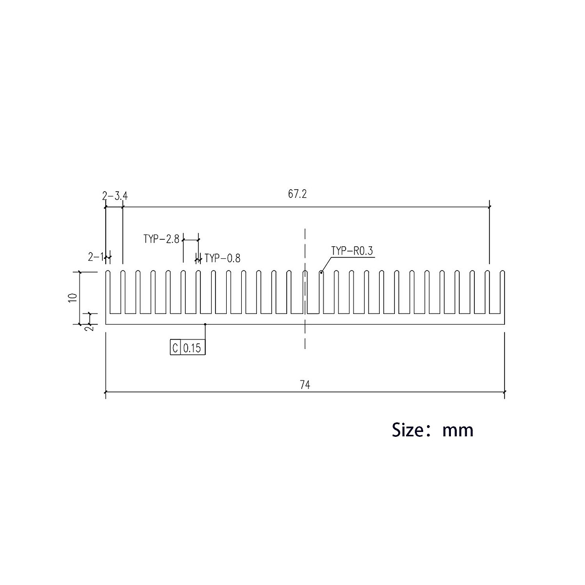 Aluminum Heat Sink 150mm x 74mm x10mm/ 5.9 x 2.91 x 0.39 inch Blue Heatsinks Module Cooler Fin Heat Board Cooling for Amplifier Transistor Semiconductor Devices Blue Tone