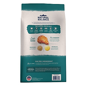 Natural Balance Limited Ingredient Adult Dry Dog Food with Healthy Grains, Chicken & Brown Rice Recipe, 24 Pound (Pack of 1)