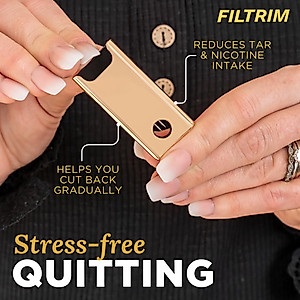 Stop Smoking Aid That Works, Quit Smoking in Just 8 Weeks, Compact Advanced Smoking Cessation Product & Quit Smoking Tool by Filtrim, Gold Finish (2.5 x 1.2 x 0.3 Inches)