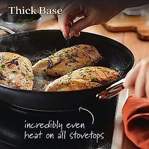 Anolon X Hybrid Nonstick Frying Pan/Skillet with Helper Handle, 12 Inch, Dark Gray