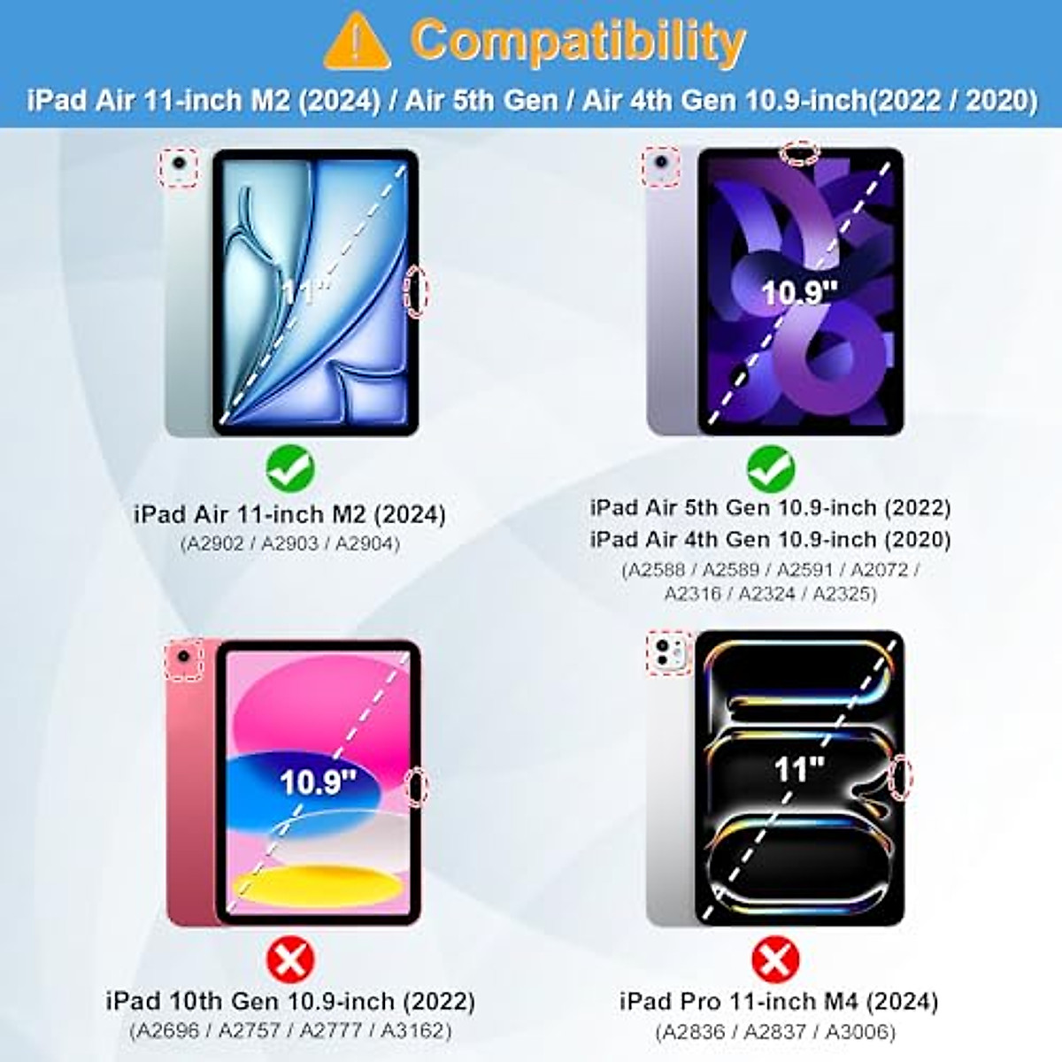 Fintie Folio Case for iPad Air 11-inch M2 (2024), iPad Air 5th / 4th Generation (2022/2020) 10.9 Inch, Multi-Angle Viewing Soft TPU Cover with Pocket & Pencil Holder, Blooming Hibiscus