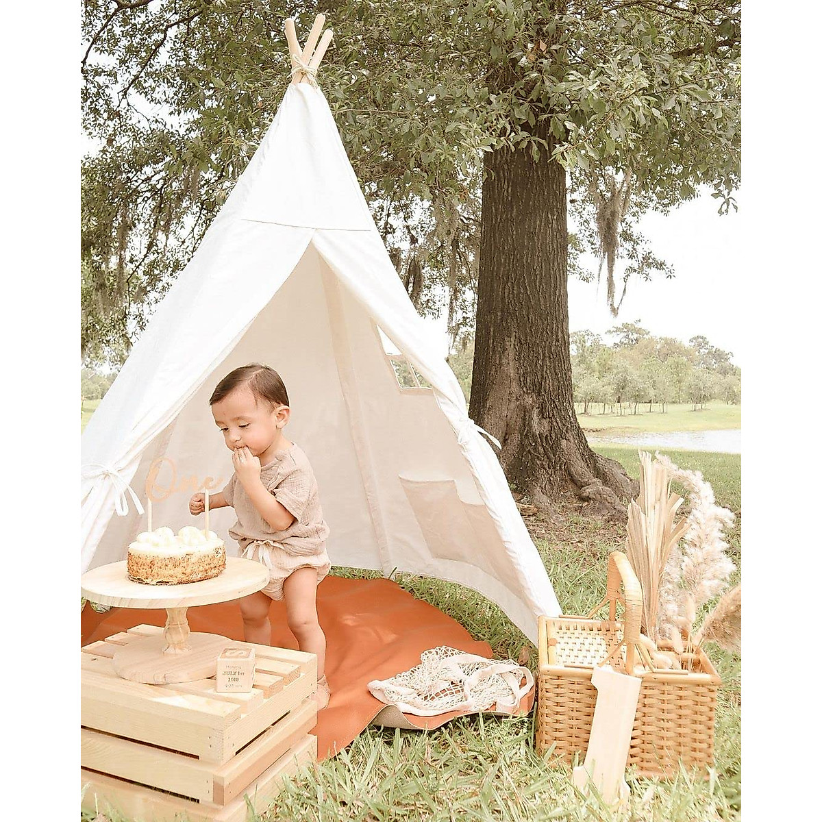 Vegan Leather High Chair Mat by Lark Baby Goods (40 x 40 in) - Waterproof Wipeable Splat Mat for Under High Chair - Baby High Chair Floor Mat for Splash and Spill Protection - Brown